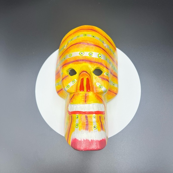 made in Mexico | Wall Decor | Rare Folk Mexican Calaca Wood Mask One Of ...